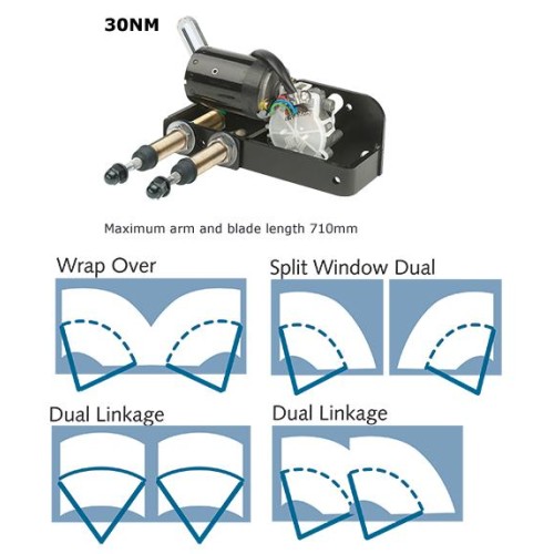 HEPWORTH 30NM MARINE WIPER MOTOR 24VDC, EXTENDED LINER, COMPLETE